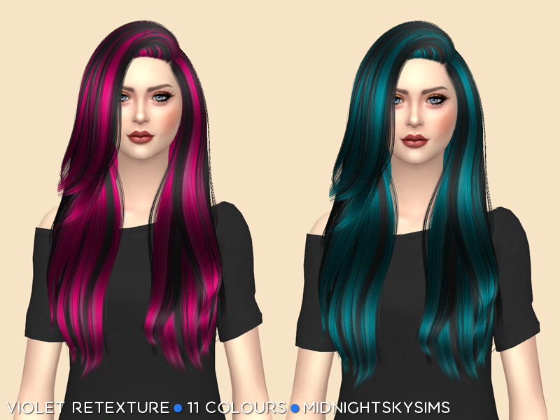 Simsworkshop: Violet Streak har retextured - Sims 4 Hairs