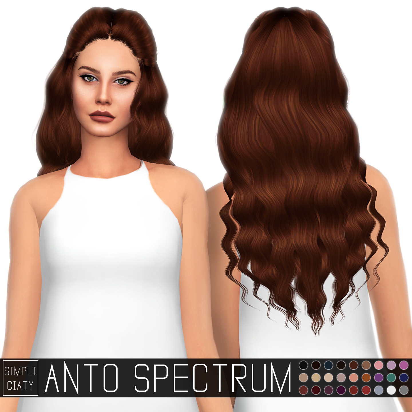Simpliciaty: Anto`s Spectrum hair retextured - Sims 4 Hairs