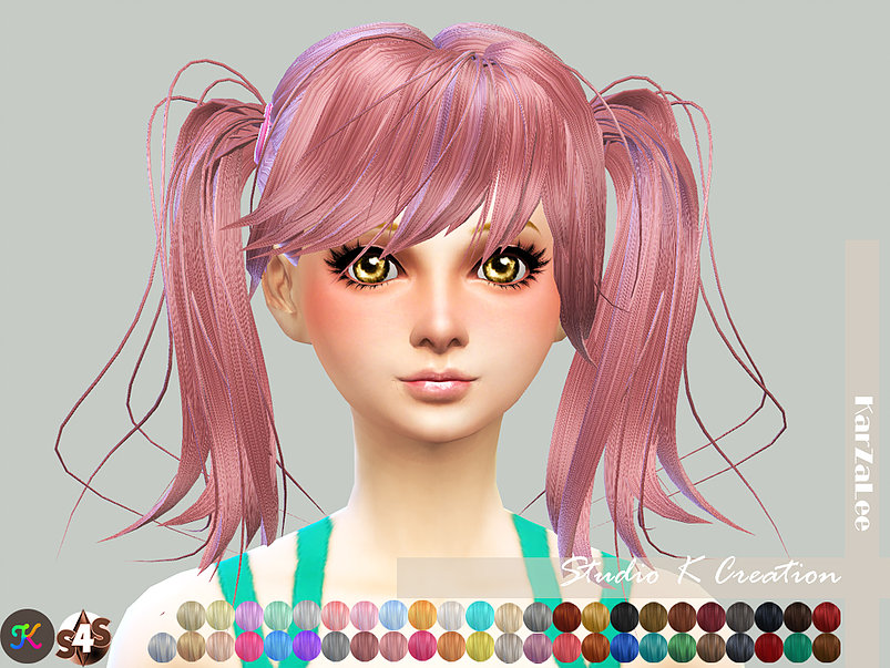 Studio K Creation: Animate hair 78 Judy - Sims 4 Hairs