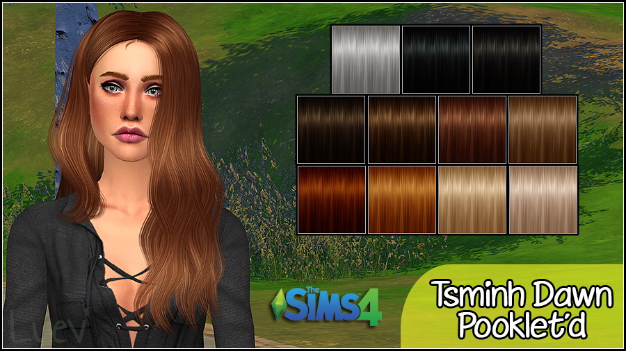 Mertiuza: Tsminh`s Dawn hair retextured - Sims 4 Hairs