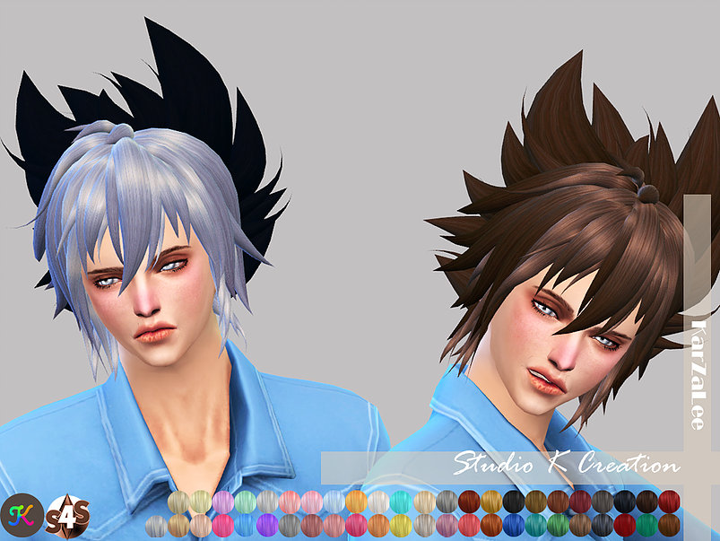 Studio K Creation: Animatehair 79 - Kuro - Sims 4 Hairs