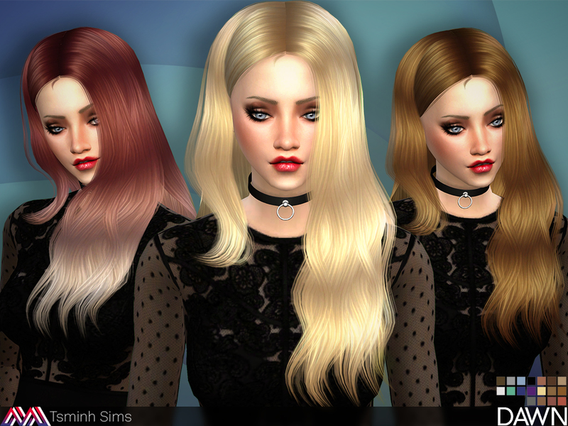 The Sims Resource: Dawn Hair 29 by Tsminh Sims - Sims 4 Hairs