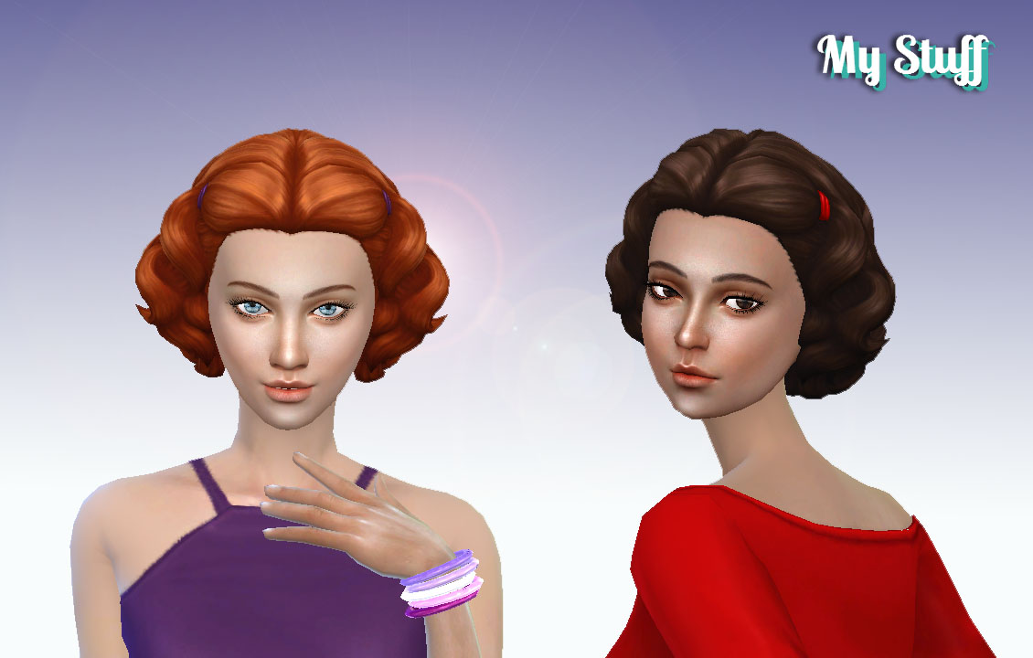 Mystufforigin: Lovely Curls hair converted - Sims 4 Hairs