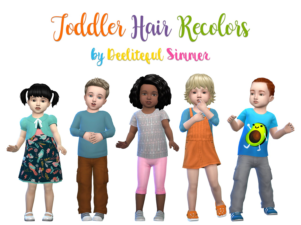 Deelitefulsimmer: Toddler hair recolor - Sims 4 Hairs