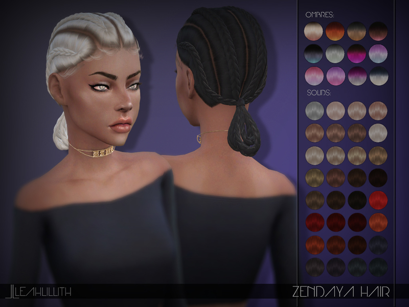 The Sims Resource: Zendaya Hair by Leahlillith - Sims 4 Hairs