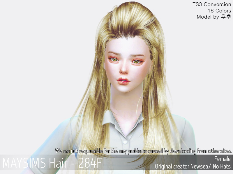 MAY Sims: May Hair 284F hair retextured - Sims 4 Hairs