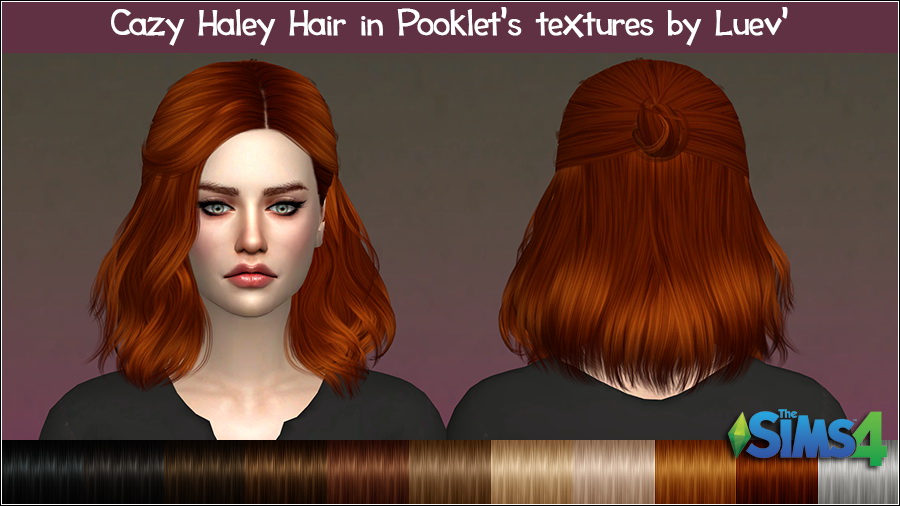 Mertiuza: Cazy`s haley hair retextured - Sims 4 Hairs