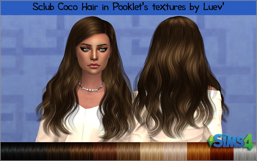 Mertiuza: S-club Coco hair retextured - Sims 4 Hairs