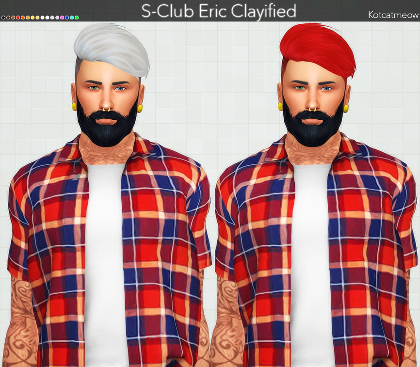Kot Cat: S-Club`s Eric Hair Clayified - Sims 4 Hairs
