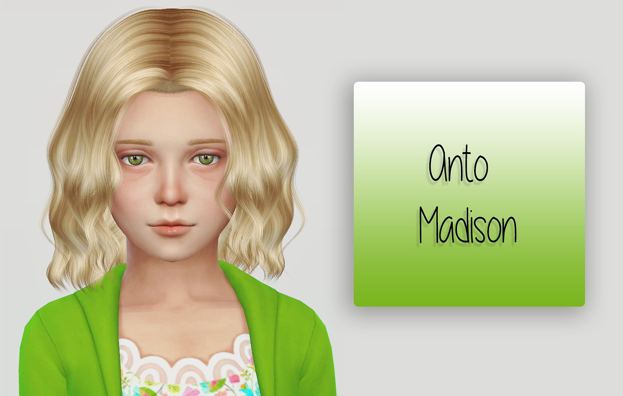 Simiracle: Anto`s Madison hairstyle retextured - Sims 4 Hairs