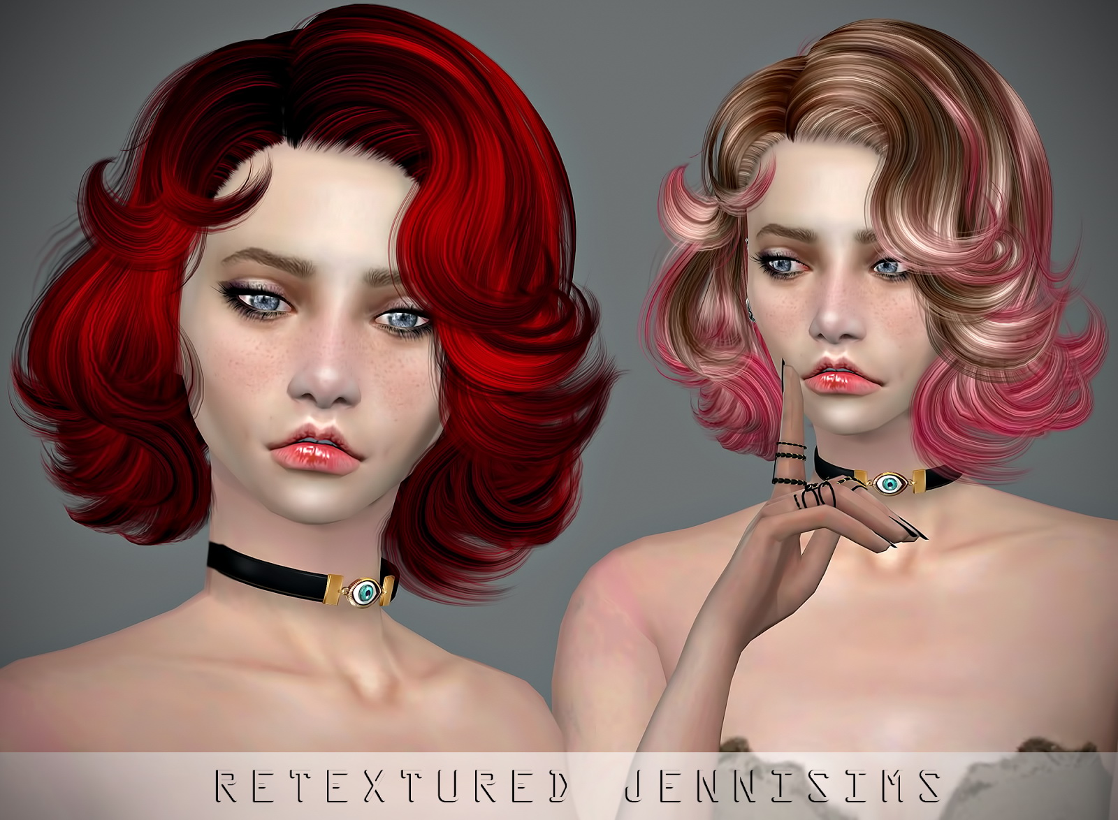 Jenni Sims: Newsea`s New Vegas Hair retextured - Sims 4 Hairs