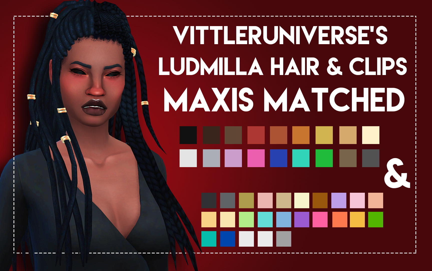 Simsworkshop: Vittler Universe’s Ludmilla Hair retextured by ...