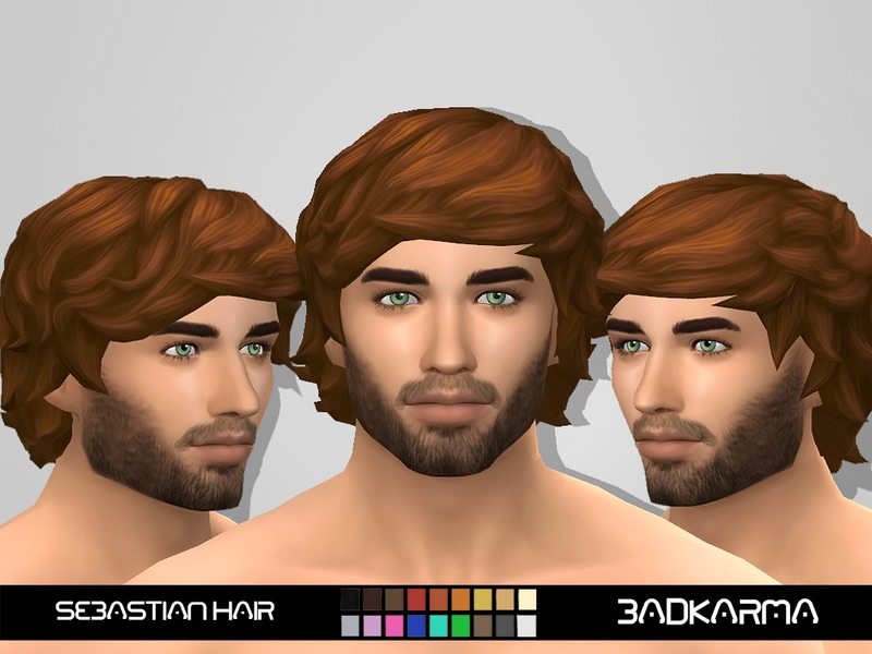The Sims Resource: Sebastian hair retextured by BADKARMA - Sims 4 Hairs
