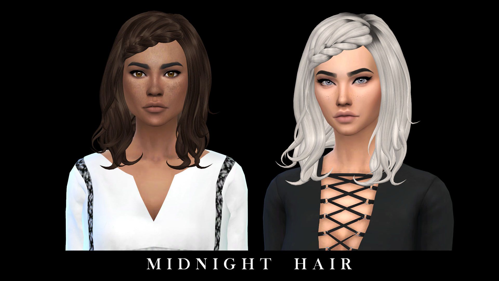 Leo 4 Sims: Midnight hair retextured - Sims 4 Hairs