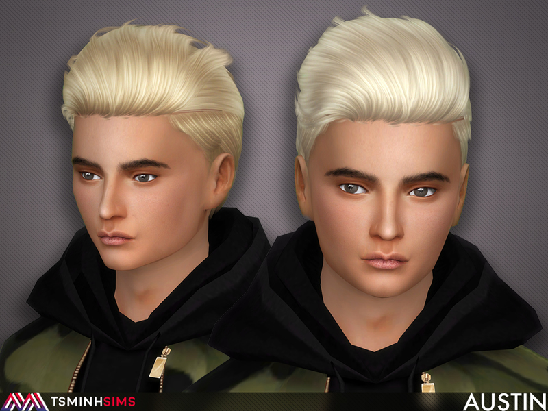 The Sims Resource: Austin Hair 54 by TsminhSims - Sims 4 Hairs