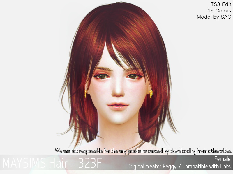 MAY Sims: MAY 323F hair retextured - Sims 4 Hairs