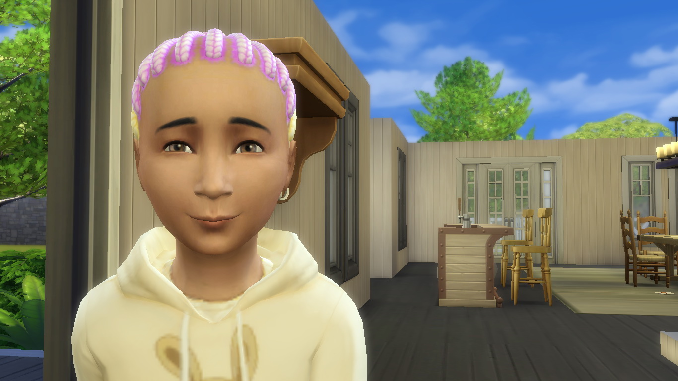 Mod The Sims: Multicolored Braided Ponytail by EmilitaRabbit - Sims 4 Hairs