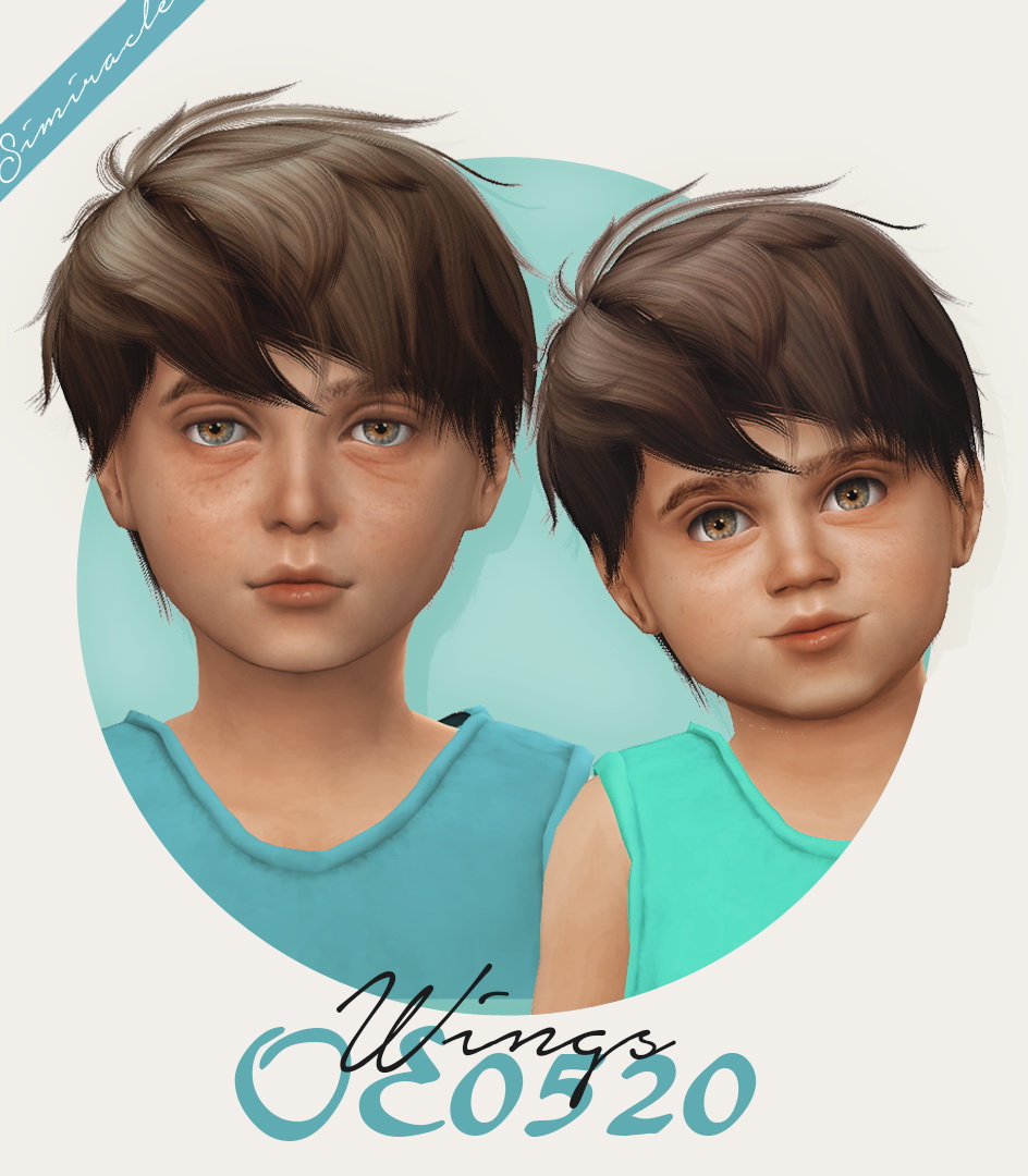 Simiracle: Wings OE0520 hair retextured - kids version - Sims 4 Hairs