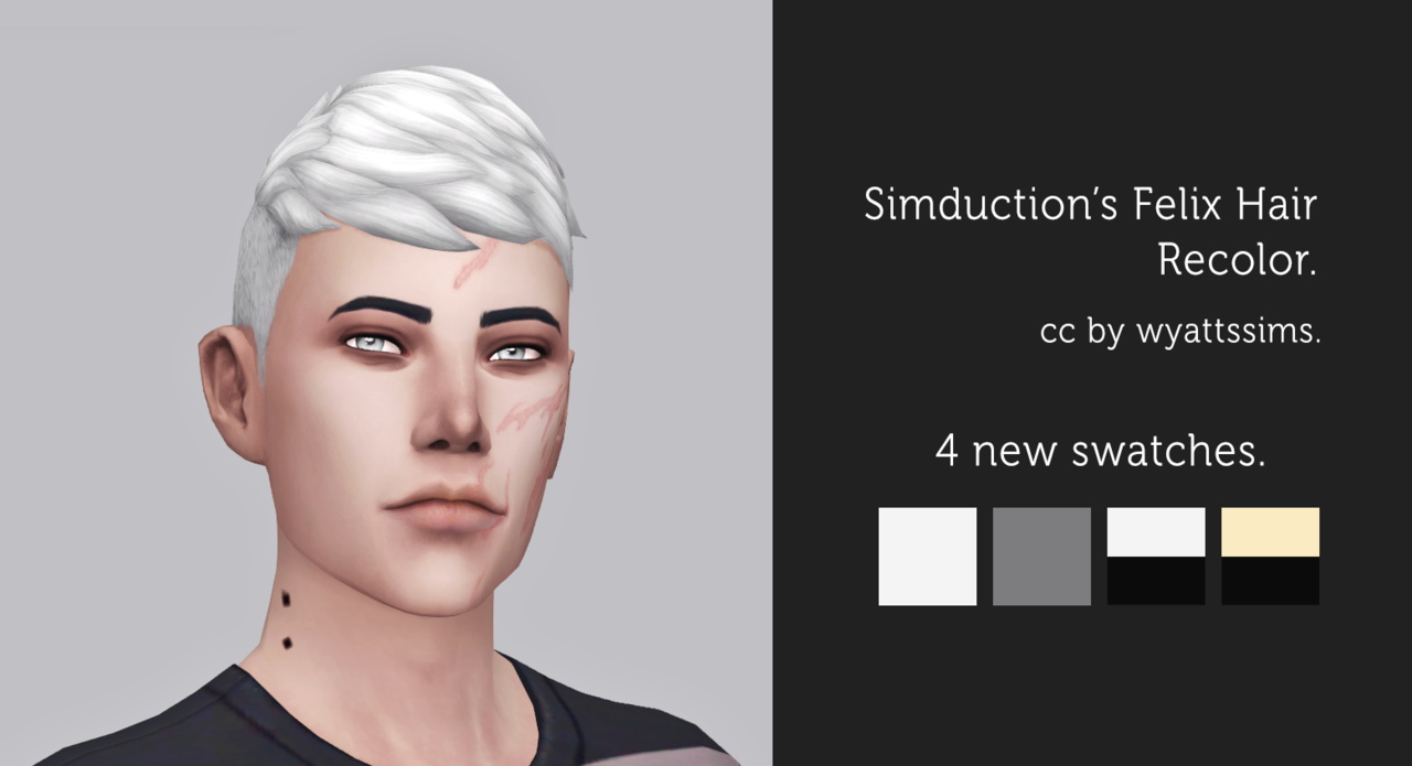 Simduction: Felix hair recolored - Sims 4 Hairs