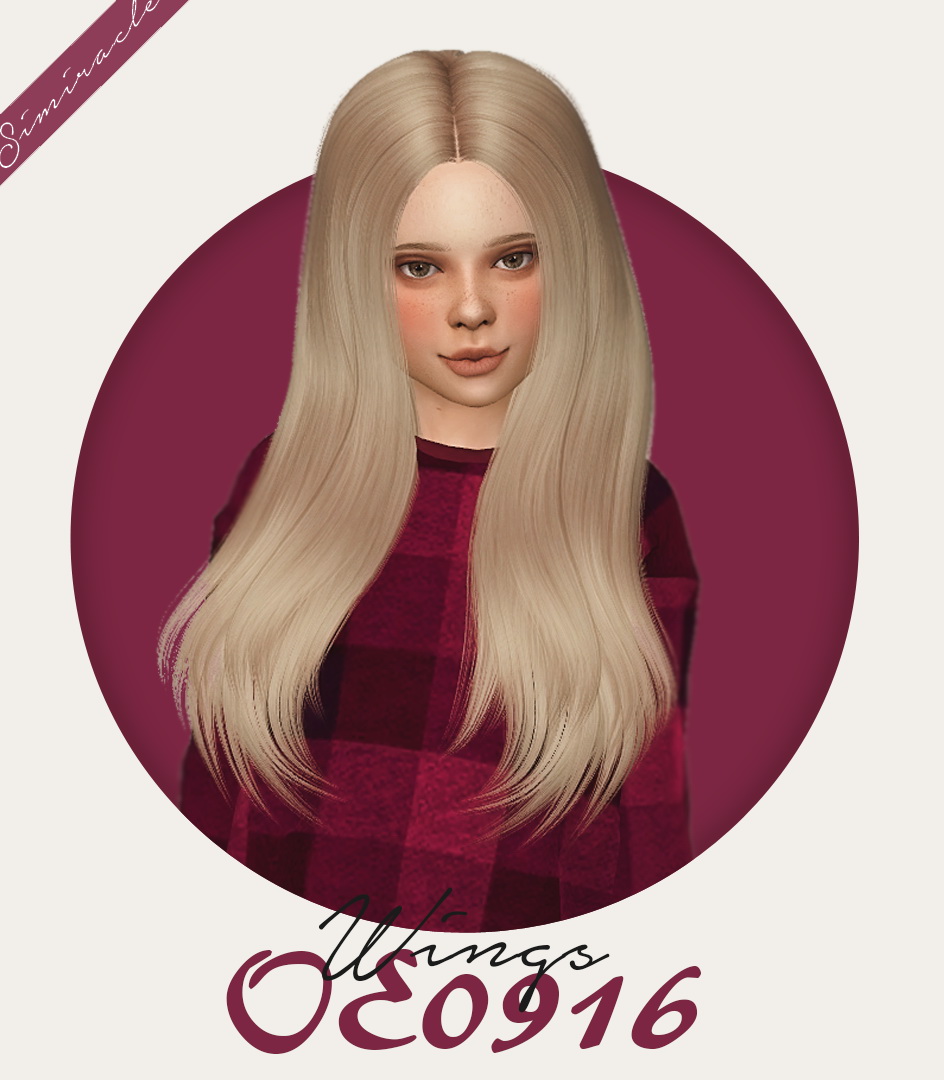 Simiracle: Wings OE0916 hair retextured - Kids Version - Sims 4 Hairs