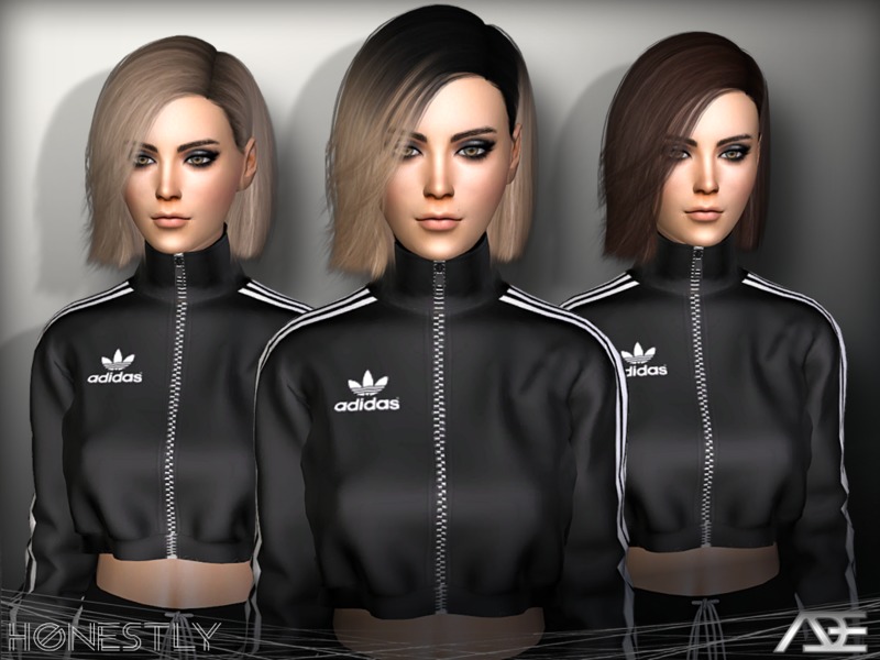 The Sims Resource: Honestly Hair by Ade Darma - Sims 4 Hairs