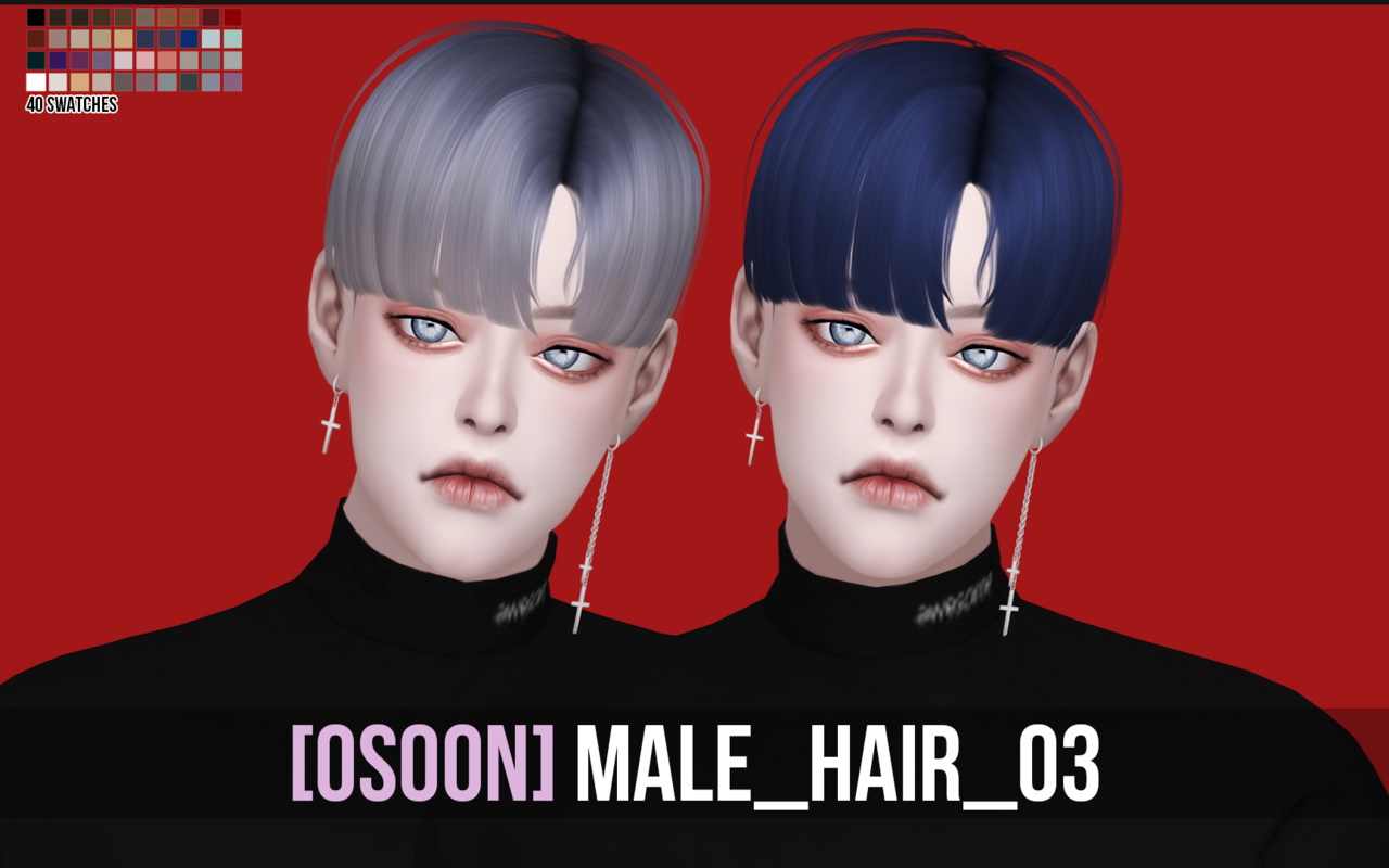 Osoon: Male Hair 03 - Sims 4 Hairs