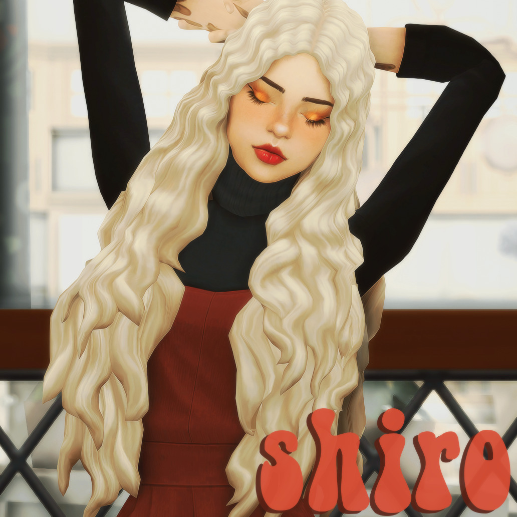 Cowplant Pizza: Shiro hair recolored - Sims 4 Hairs