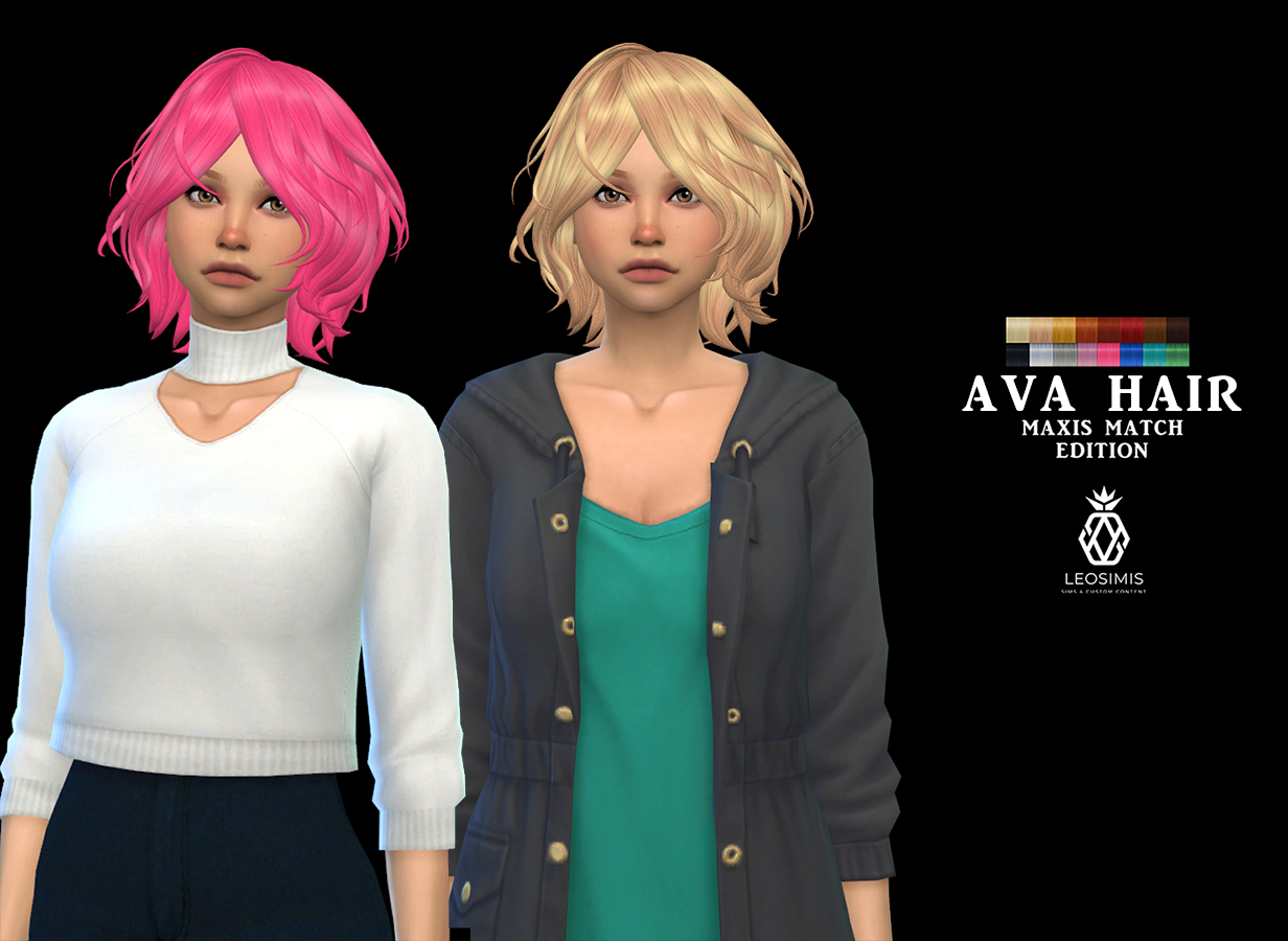 Leo 4 Sims: Ava Hair - Sims 4 Hairs