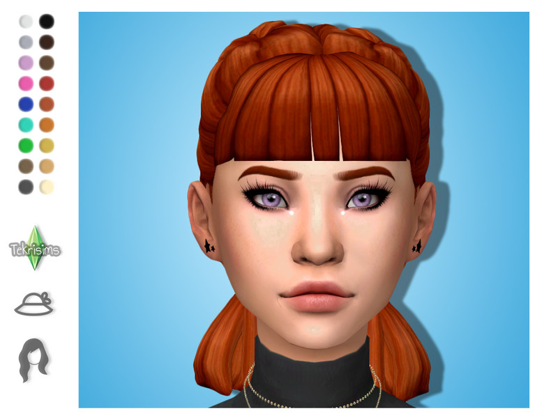 The Sims Resource: Katie hair with bangs by TekriSims - Sims 4 Hairs