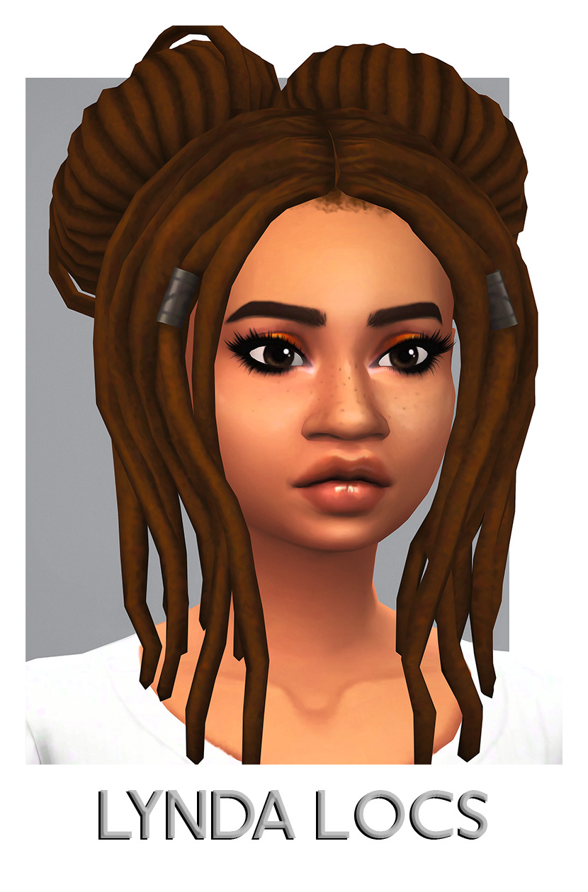 - select a Website -: Lynda Locs Hair retextured - Sims 4 Hairs