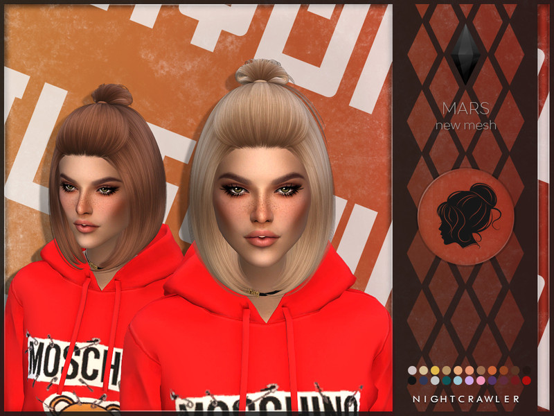 The Sims Resource: Mars hair by Nightcrawler Sims - Sims 4 Hairs