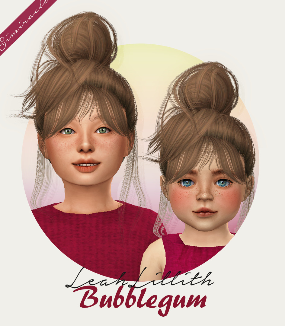 Simiracle: LeahLillith` Bubblegum hair retextured - Sims 4 Hairs