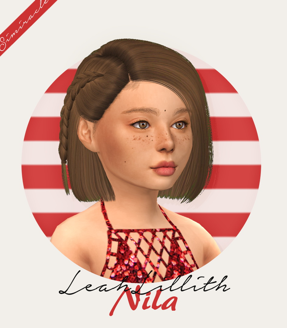Simiracle: LeahLillith`s Nila Hair Retextured - Kids Version - Sims 4 Hairs