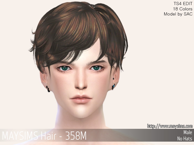MAY Sims: MAY358M Hair retextured - Sims 4 Hairs