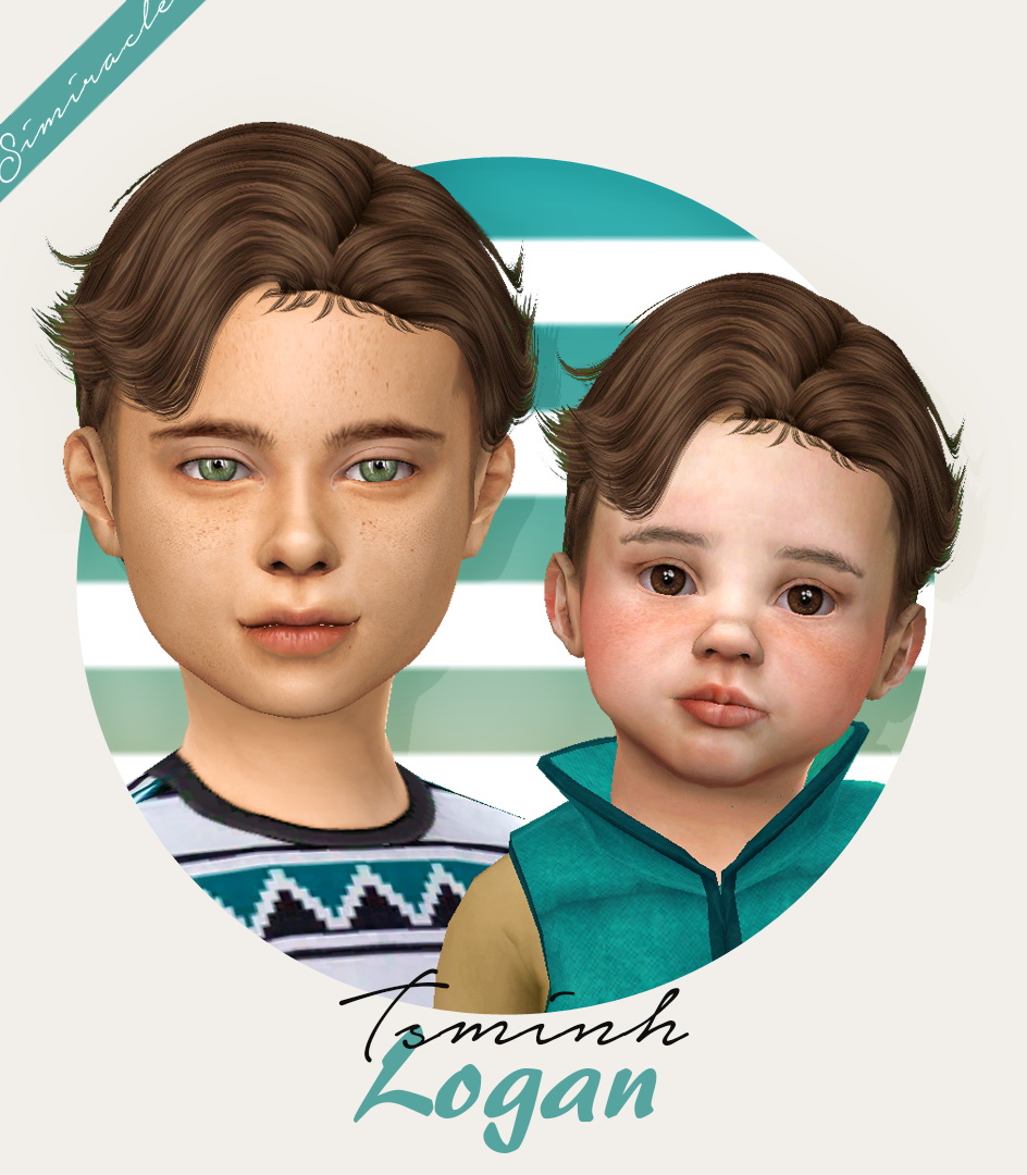 Simiracle: Tsminh`s Logan hair retextured - Sims 4 Hairs