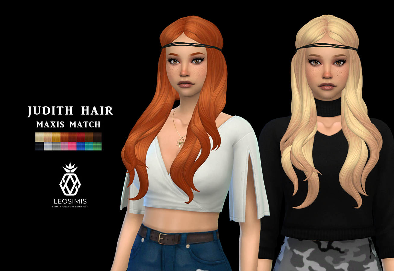Leo 4 Sims: Judith Hair 2 - Sims 4 Hairs