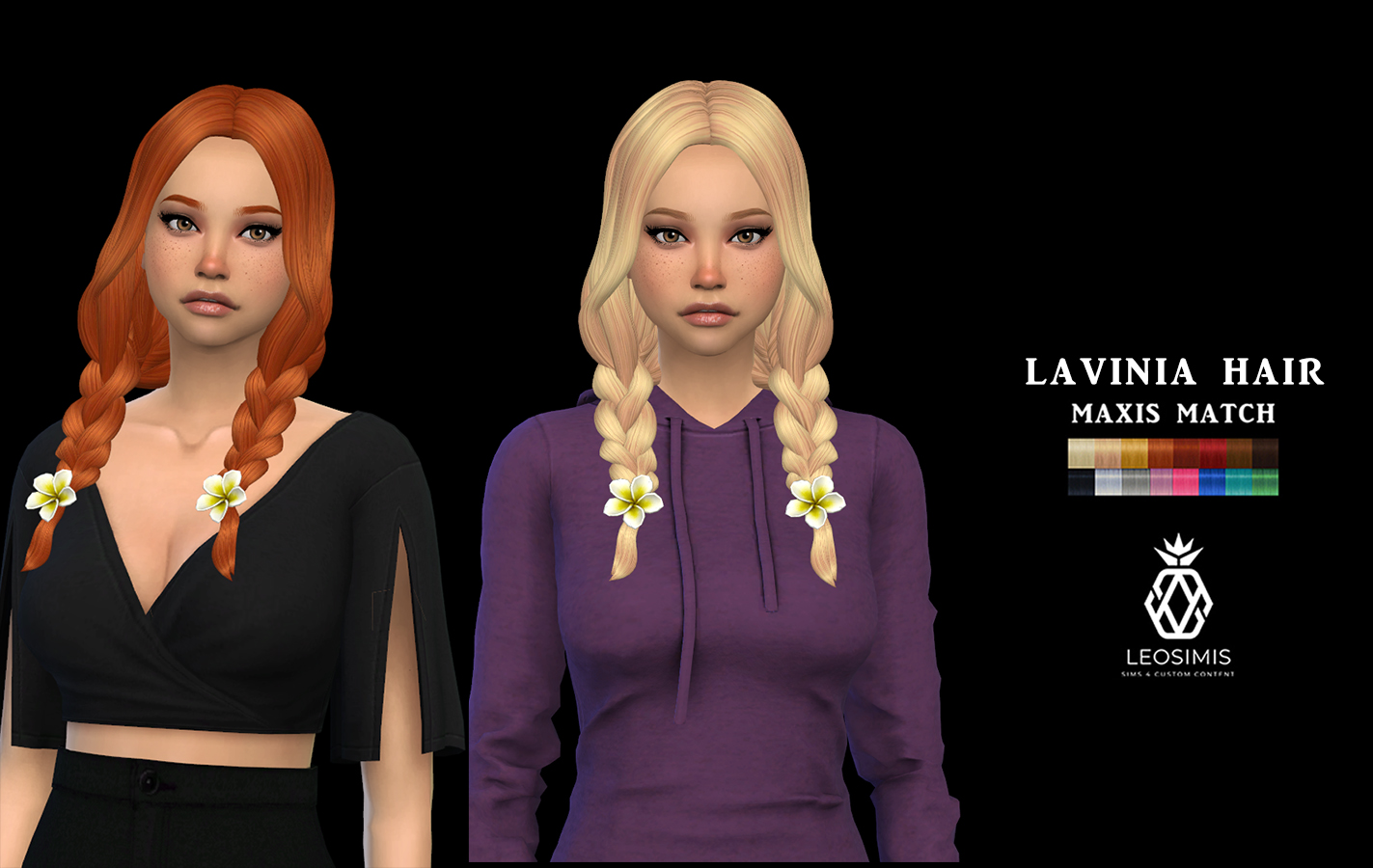 Leo 4 Sims: Lavinia Hair - Sims 4 Hairs