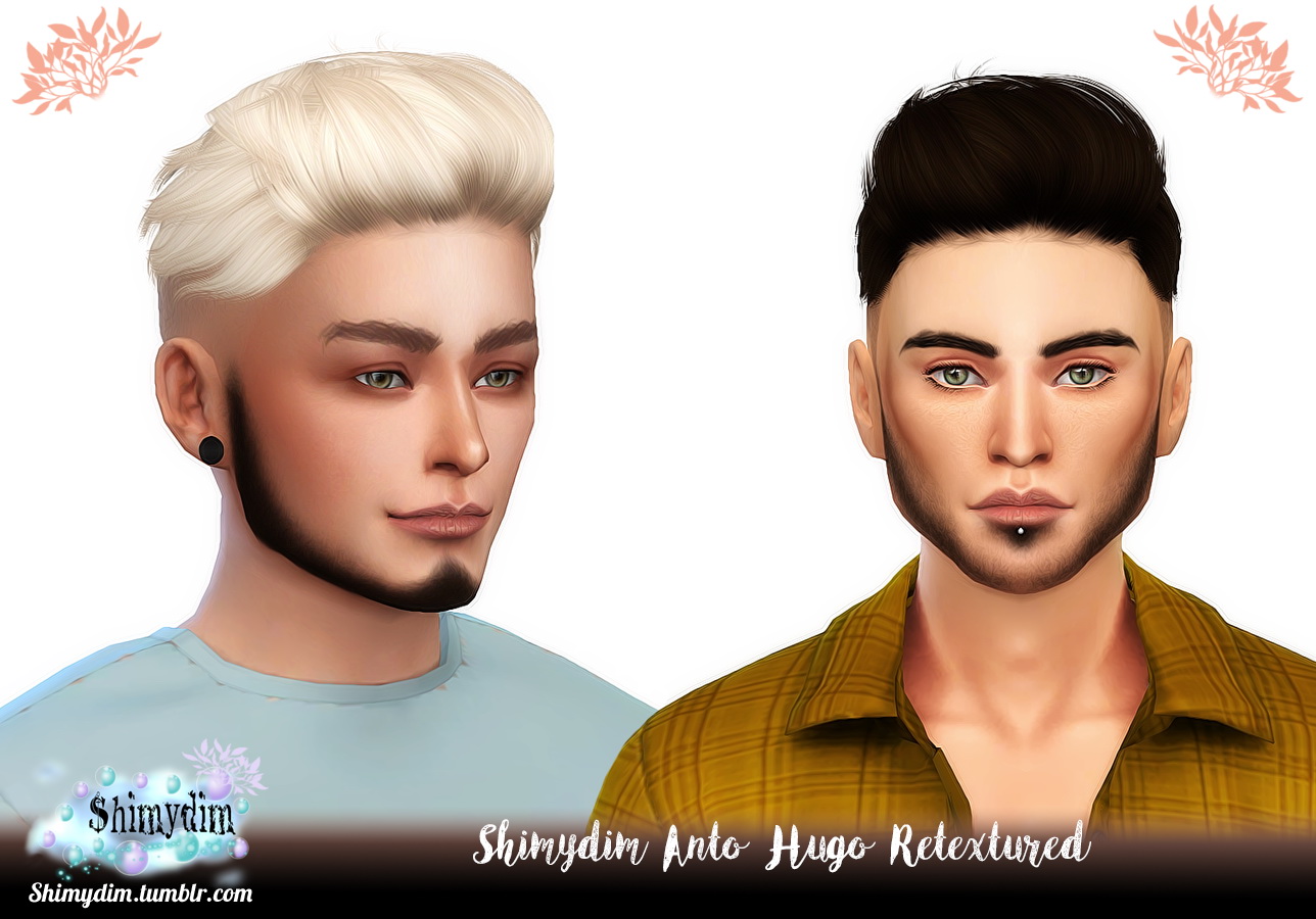 Shimydim: Anto`s Hugo Hair retextured - Sims 4 Hairs