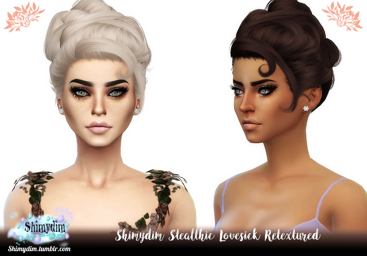 Shimydim: Stealthic Lovesick Hair Retextured - Sims 4 Hairs