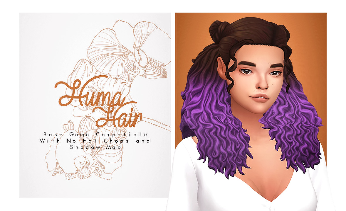 Isjao: Huma hair - Sims 4 Hairs