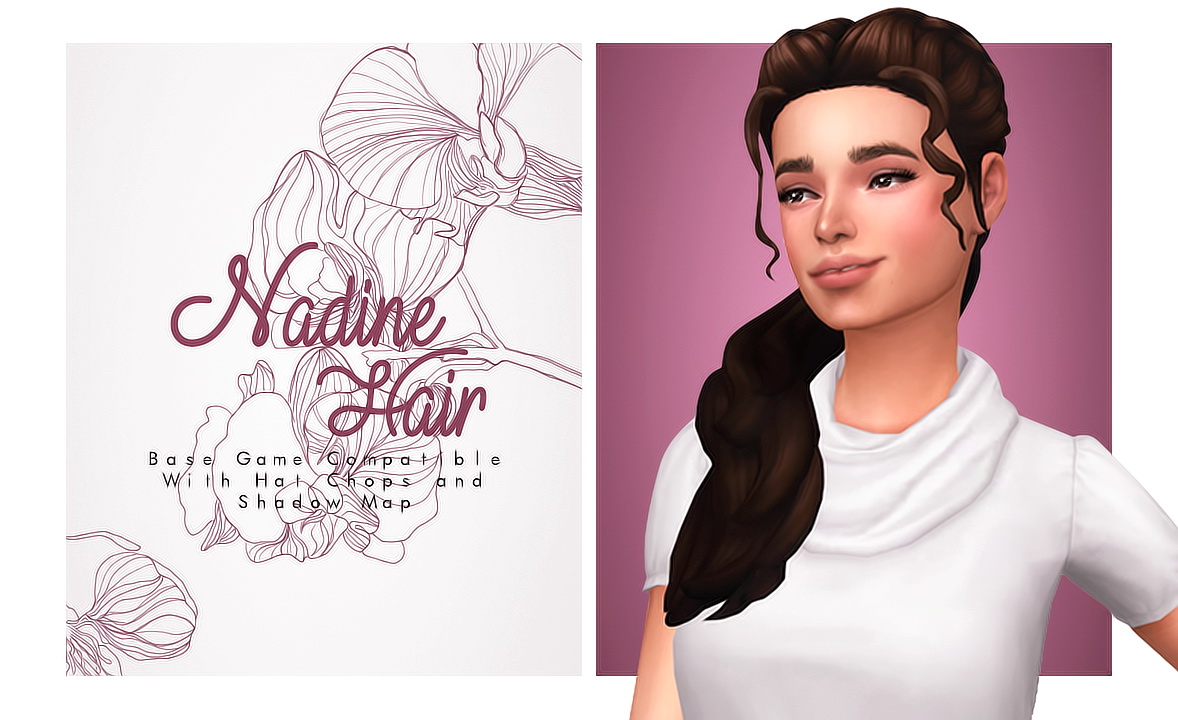 Isjao: Nadine Hair - Sims 4 Hairs