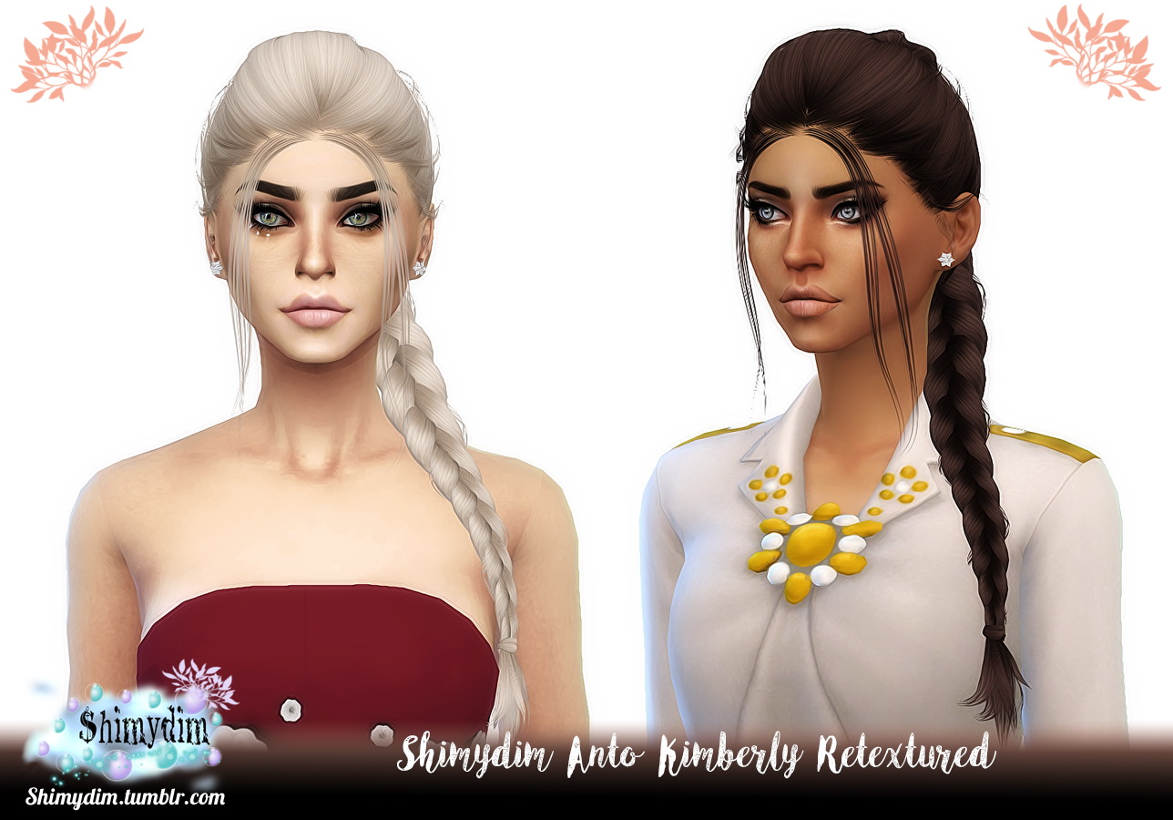 Shimydim: Anto`s Kimberly Hair Retextured - Sims 4 Hairs