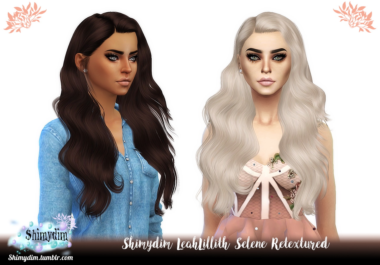 Shimydim: LeahLillith`s Selene Hair Retextured - Sims 4 Hairs