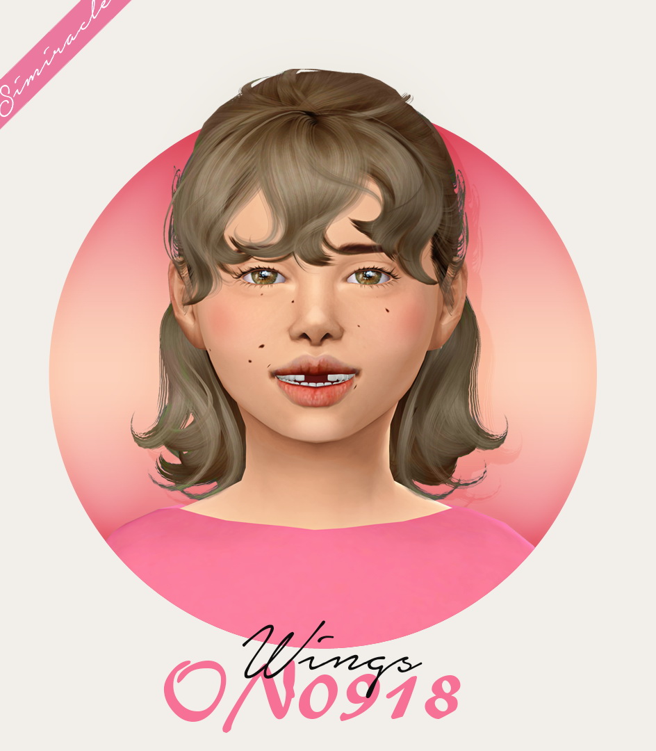 Simiracle: Wings ON0918 hair retextured - Kids Version - Sims 4 Hairs