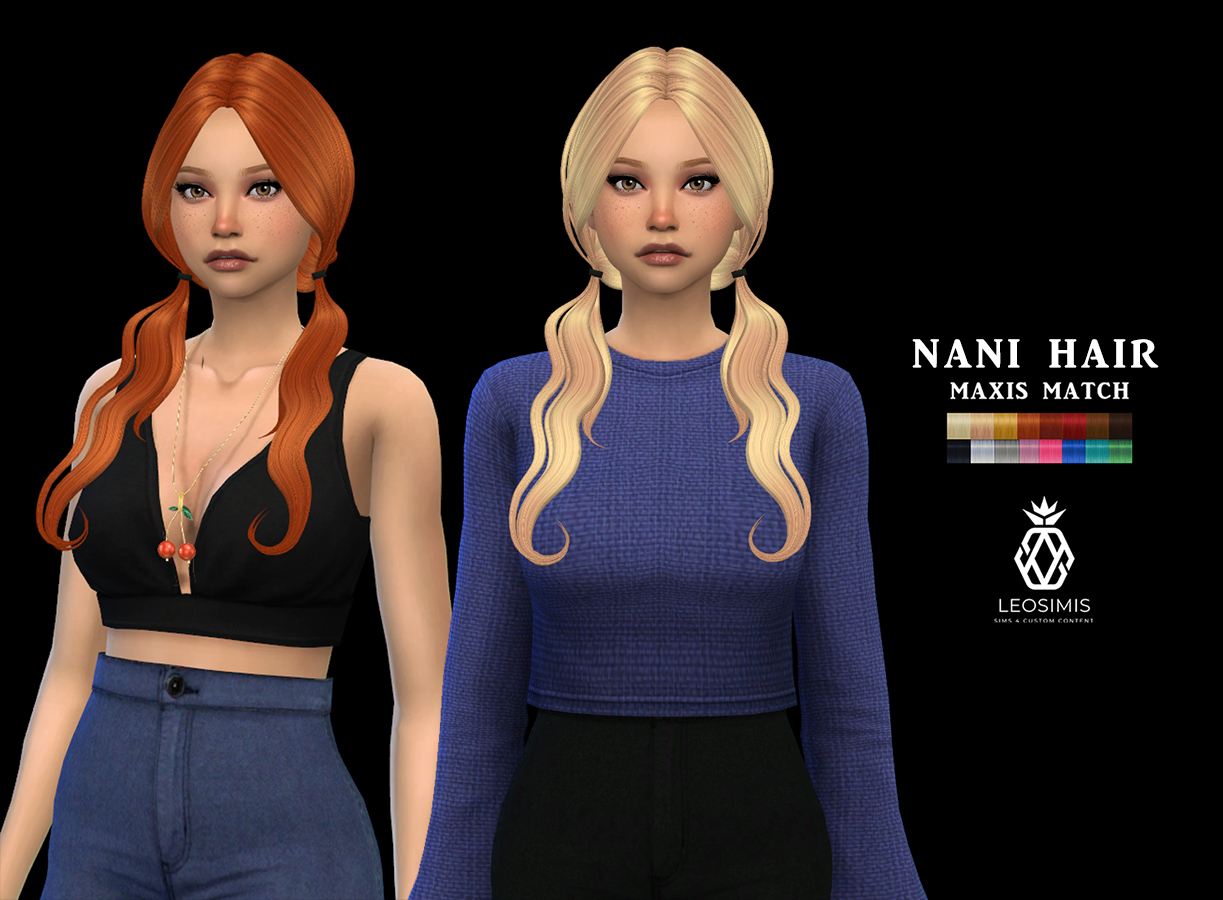 Leo 4 Sims: Nani hair - Sims 4 Hairs