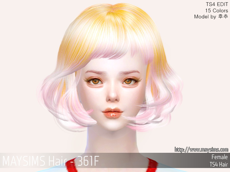 MAY Sims: MAY361F Hair retextured - Sims 4 Hairs
