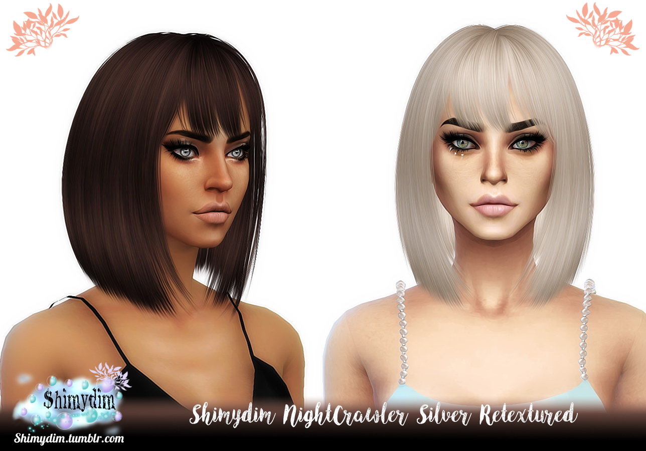 The Sims Resource: NightCrawler`s Silver Hair Retextured - Sims 4 Hairs