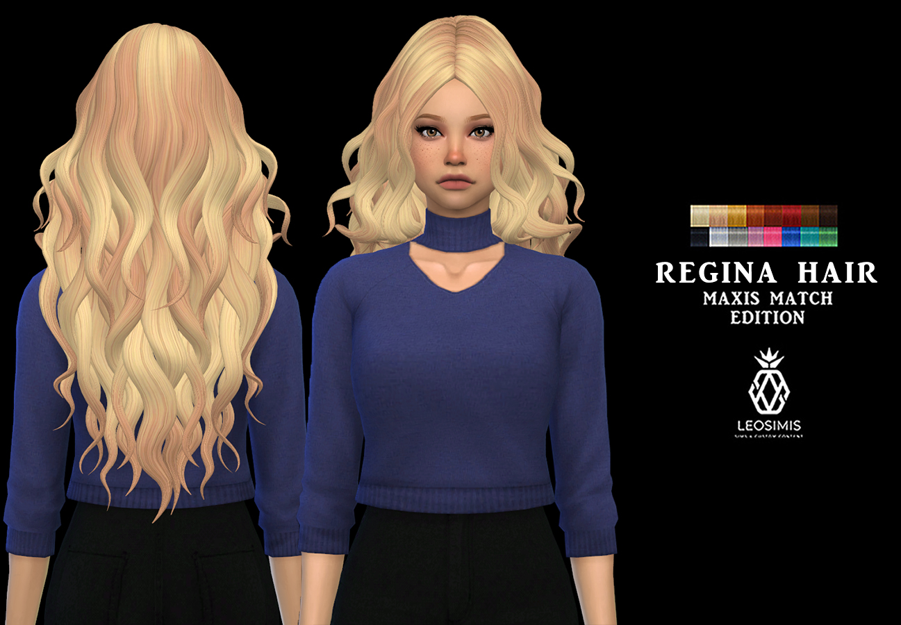 Leo 4 Sims: LeahLillith`s Regina hair recolored - Sims 4 Hairs