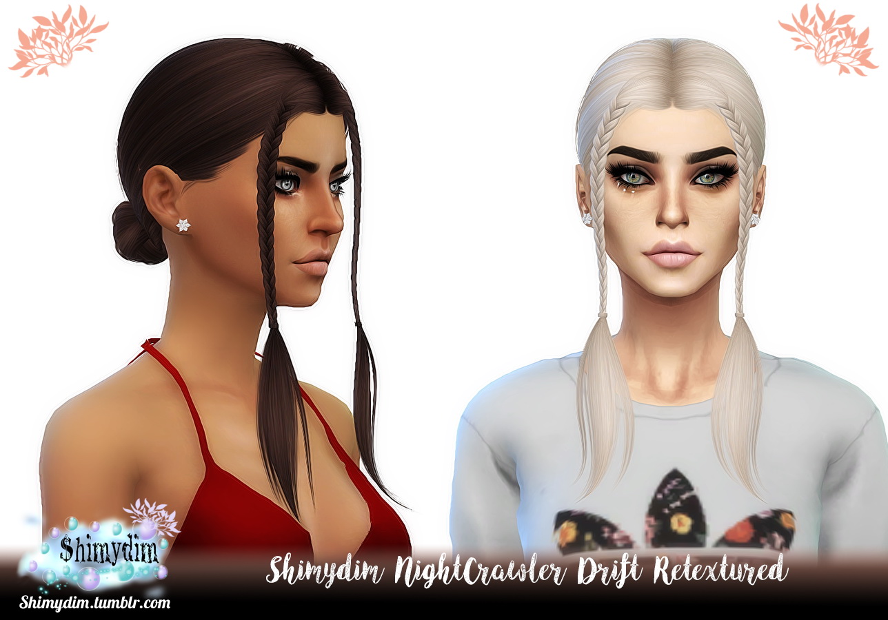Shimydim: NightCrawler`s Drift Hair Retextured - Sims 4 Hairs