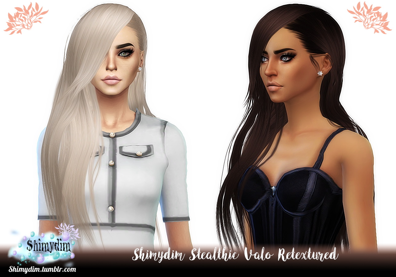 Shimydim: Stealthic`s Valo Hair Retextured - Sims 4 Hairs